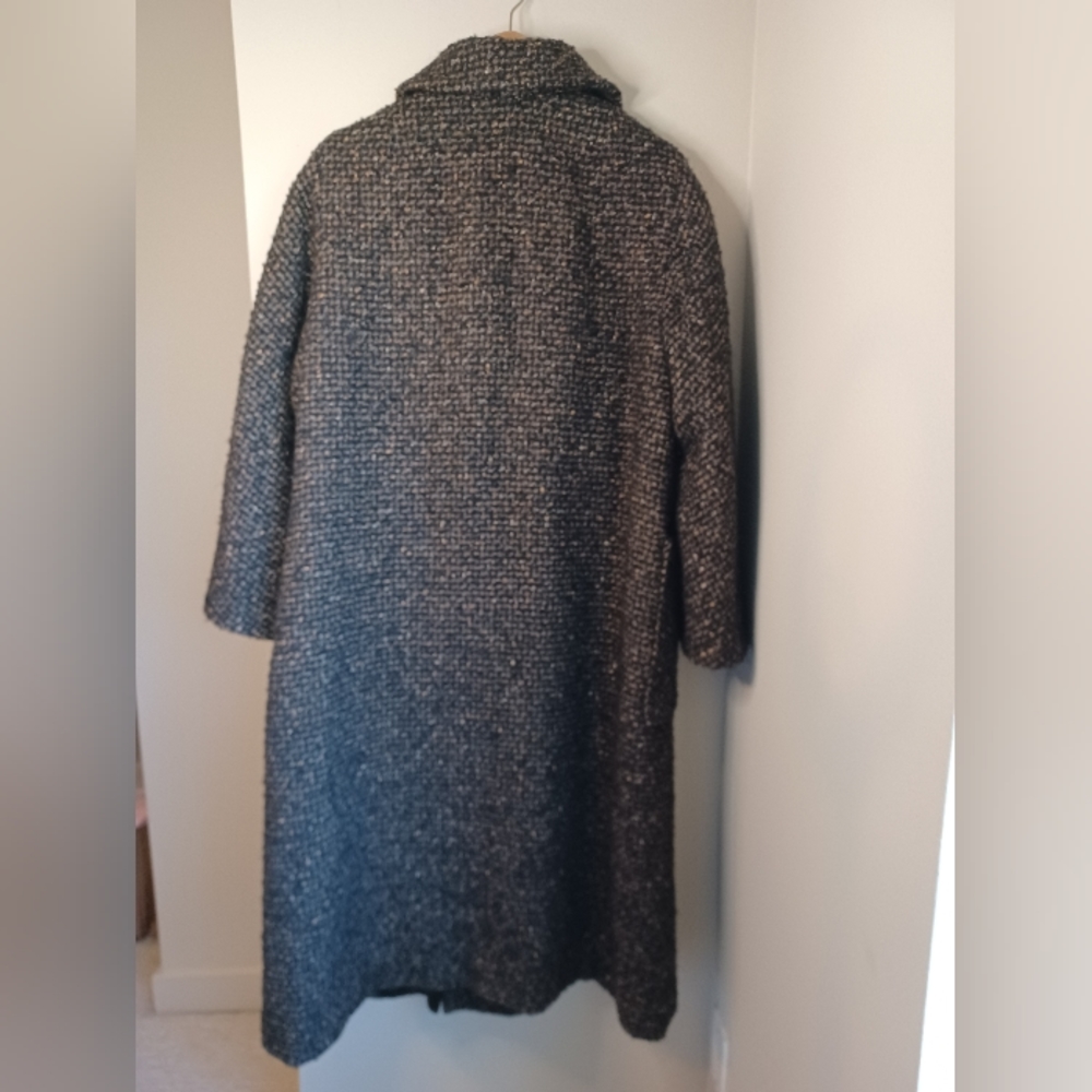 1950-60's Vintage Long Tweed Button-Up Coat - Gem